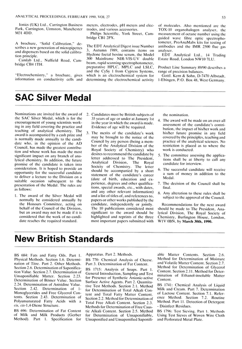 New British Standards - Analytical Proceedings (RSC Publishing)
