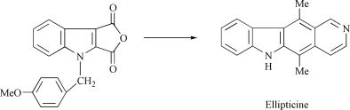 Synthesis of ellipticine by reaction of 1-(4-methoxybenzyl)indole-2,3 ...