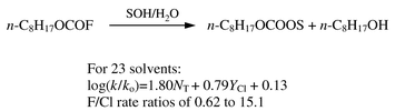 Correlation of the rates of solvolysis of n-octyl fluoroformate and a ...
