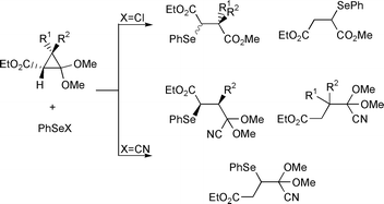 Ring-opening reactions of cyclopropanes. Part 7.1 Selenenylation and ...
