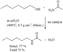 Conversion of the hydroxyl group in 1-hexyl alcohol to an amide group ...
