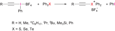 Synthesis of 1-alkynyl(diphenyl)onium salts of group 16 elements via ...