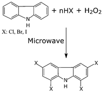 Halogenation of carbazole and other aromatic compounds with hydrohalic ...