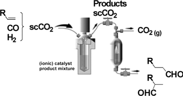 Continuous flow homogeneous catalysis using supercritical fluids ...