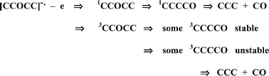 One-electron oxidation of [CCOCC]−˙ in the gas phase forms stable and ...