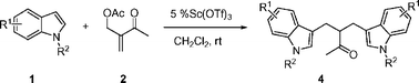 Sc(OTf)3-catalyzed efficient synthesis of β,β-bis(indolyl) ketones by ...