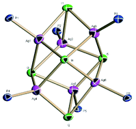 General formation of trigonal-prismatic [Ag6X5(dppf)3]+ (X = Cl, Br, I ...
