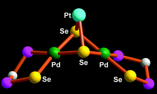 Formation of [PtPd2(μ3-X)2(P–P)(dppmX)2]2+ (X = S, Se; P–P = dppe, 2 × ...