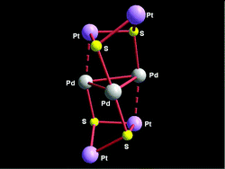 Self-selected formation of a heteropolymetallic sandwich [Pd3Pt4(μ3-S)4 ...