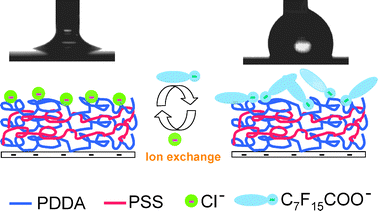 Tunable wettability by counterion exchange at the surface of ...