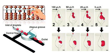 A microfluidic abacus channel for controlling the addition of droplets ...