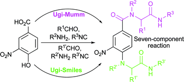 Seven-component reactions by sequential chemoselective Ugi–Mumm/Ugi ...