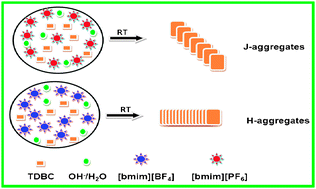 Ionic liquid-controlled J- versus H-aggregation of cyanine dyes ...