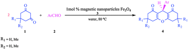 Synthesis of xanthene derivatives by employing Fe3O4 nanoparticles as ...