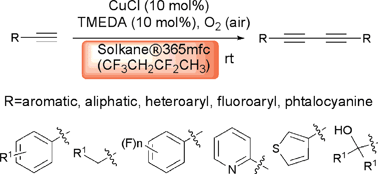 Organic reaction in Solkane® 365 mfc: homocoupling reaction of terminal ...
