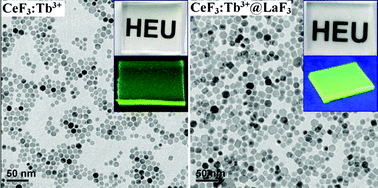 Monodisperse CeF3, CeF3:Tb3+, and CeF3:Tb3+@LaF3 core/shell ...