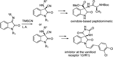 Addition of TMSCN to chiral ketimines derived from isatin. Synthesis of ...