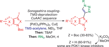 Rapid preparation of triazolyl substituted NH-heterocyclic kinase ...