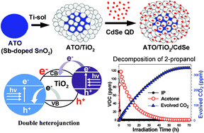 Double-heterojunction structure of SbxSn1-xO2/TiO2/CdSe for efficient decomposition of gaseous 2 ...