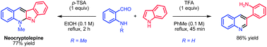 Divergent reactions of indoles with aminobenzaldehydes: indole ring ...