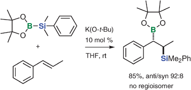 Potassium tert-butoxide-mediated regioselective silaboration of ...