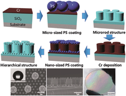 Superhydrophobicity of 2D SiO2 hierarchical micro/nanorod structures ...