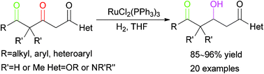 RuCl2(PPh3)3-catalyzed chemoselective hydrogenation of β, δ-diketo acid ...