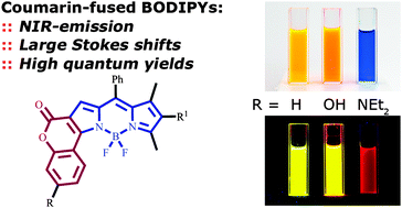 NIR-fluorescent coumarin-fused BODIPY dyes with large Stokes shifts ...