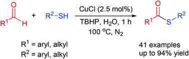 Synthesis of thioesters through copper-catalyzed coupling of aldehydes ...