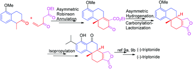 New facile enantio- and diastereo-selective syntheses of (−)-triptonide ...