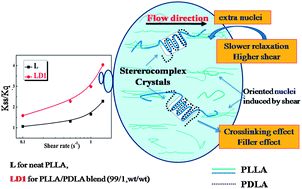 Synergistic effect of stereocomplex crystals and shear flow on the ...