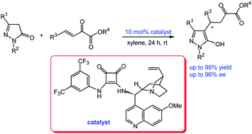 Enantioselective synthesis of pyrazolone derivatives catalysed by a ...