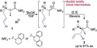 Double axial chirality promoted asymmetric [2,3] Stevens rearrangement ...
