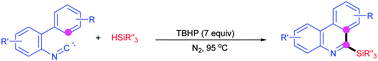 TBHP-promoted sequential radical silylation and aromatisation of aryl ...