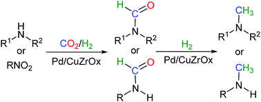 N-Methylation of amine and nitro compounds with CO2/H2 catalyzed by Pd ...
