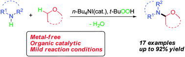 Organocatalytic amination of alkyl ethers via n-Bu4NI/t-BuOOH-mediated ...