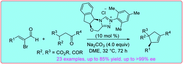 N-Heterocyclic carbene-catalyzed enantioselective synthesis of functionalized cyclopentenes via ...