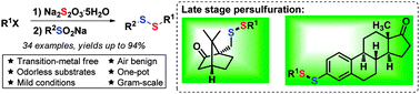 Transition-metal-free persulfuration to construct unsymmetrical ...