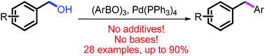 Direct cross-coupling of benzyl alcohols to construct diarylmethanes ...