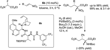 Asymmetric Michael addition of α-fluoro-α-nitro esters to nitroolefins ...