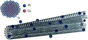 Surface platinum-rich CuPt bimetallic nanoparticles supported by ...