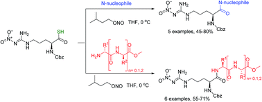 Arginine thioacid in synthesis of arginine conjugates and peptides ...