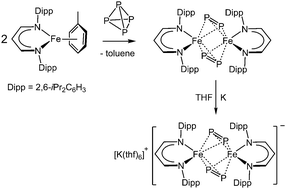 Reductive cleavage of P4 by iron(i) centres: synthesis and structural characterisation of Fe2(P2 ...