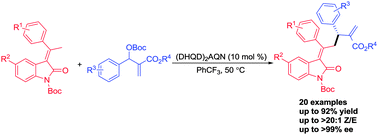 An asymmetric allylic alkylation reaction of 3-alkylidene oxindoles ...