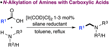 Catalytic reductive N-alkylation of amines using carboxylic acids ...