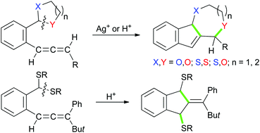 Acid-promoted cycloisomerizations of phenylallenes bearing acetalic ...