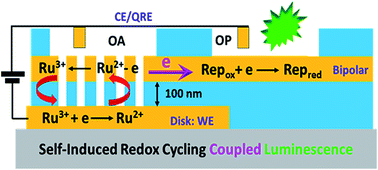 Self-induced redox cycling coupled luminescence on nanopore recessed ...