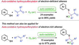 Auto-oxidative hydroxysulfenylation of alkenes - Chemical ...