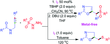 Iodine-promoted cyclization of N-propynyl amides and N-allyl amides via ...