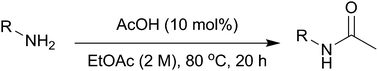 Acetic acid as a catalyst for the N-acylation of amines using esters as ...